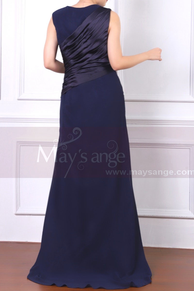 Asymmetrical Skirt Class Navy Blue Mother Of The Bride Dress