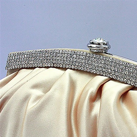 Champagne coloured evening clutch bag