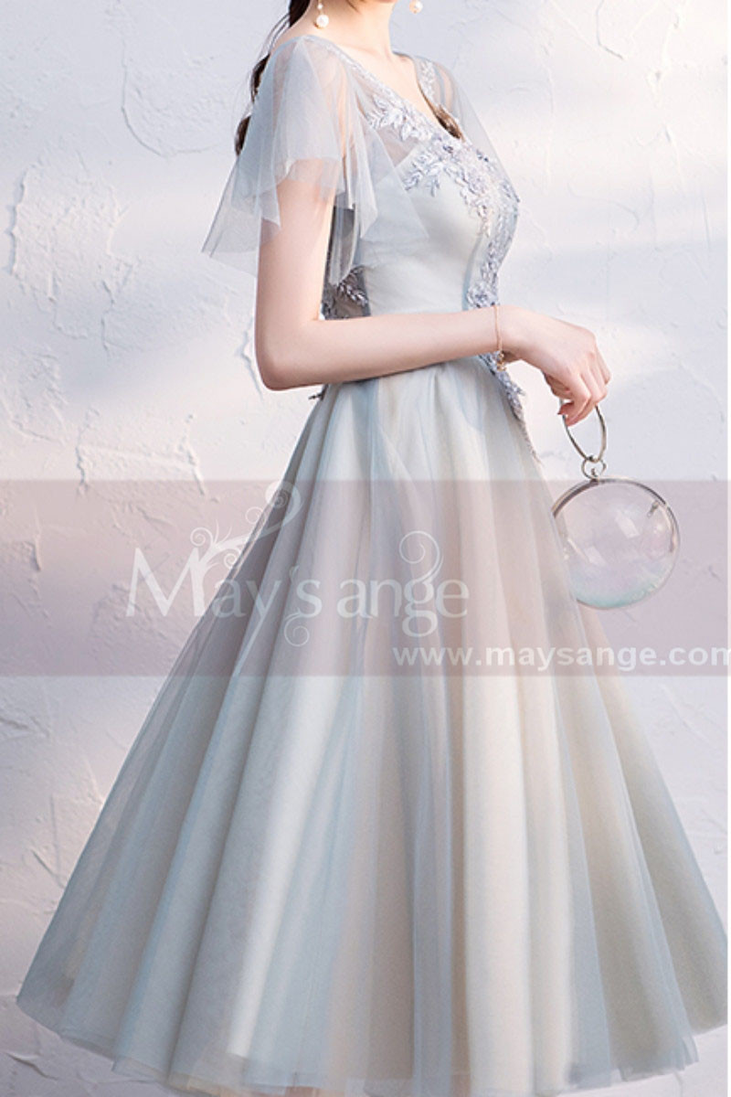 Belle Robe Pour Ceremonie Décolleté V Brodé - Ref C1947 - Accueil