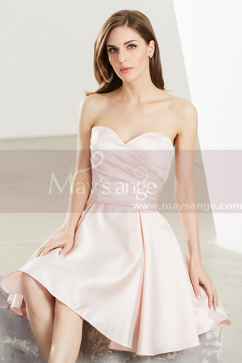 Robe Courte Rose Pale Bustier - Ref C1913 - Robe de cocktail
