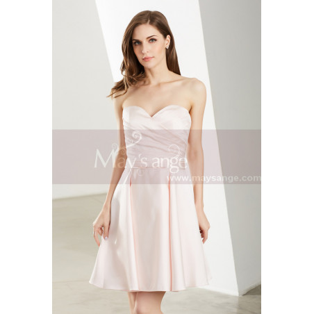 Robe Courte Rose Pale Bustier - Ref C1913 - Robe de cocktail