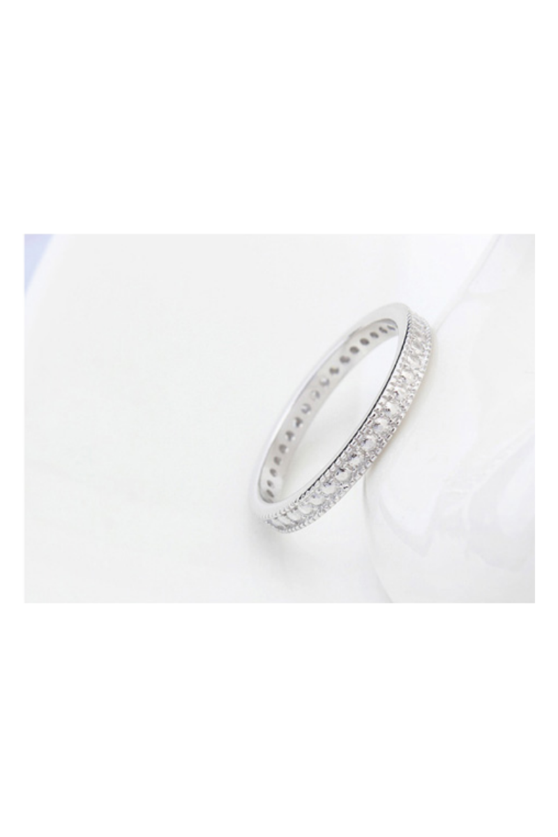 Best simple platinum rings for women Silver with rhinestone