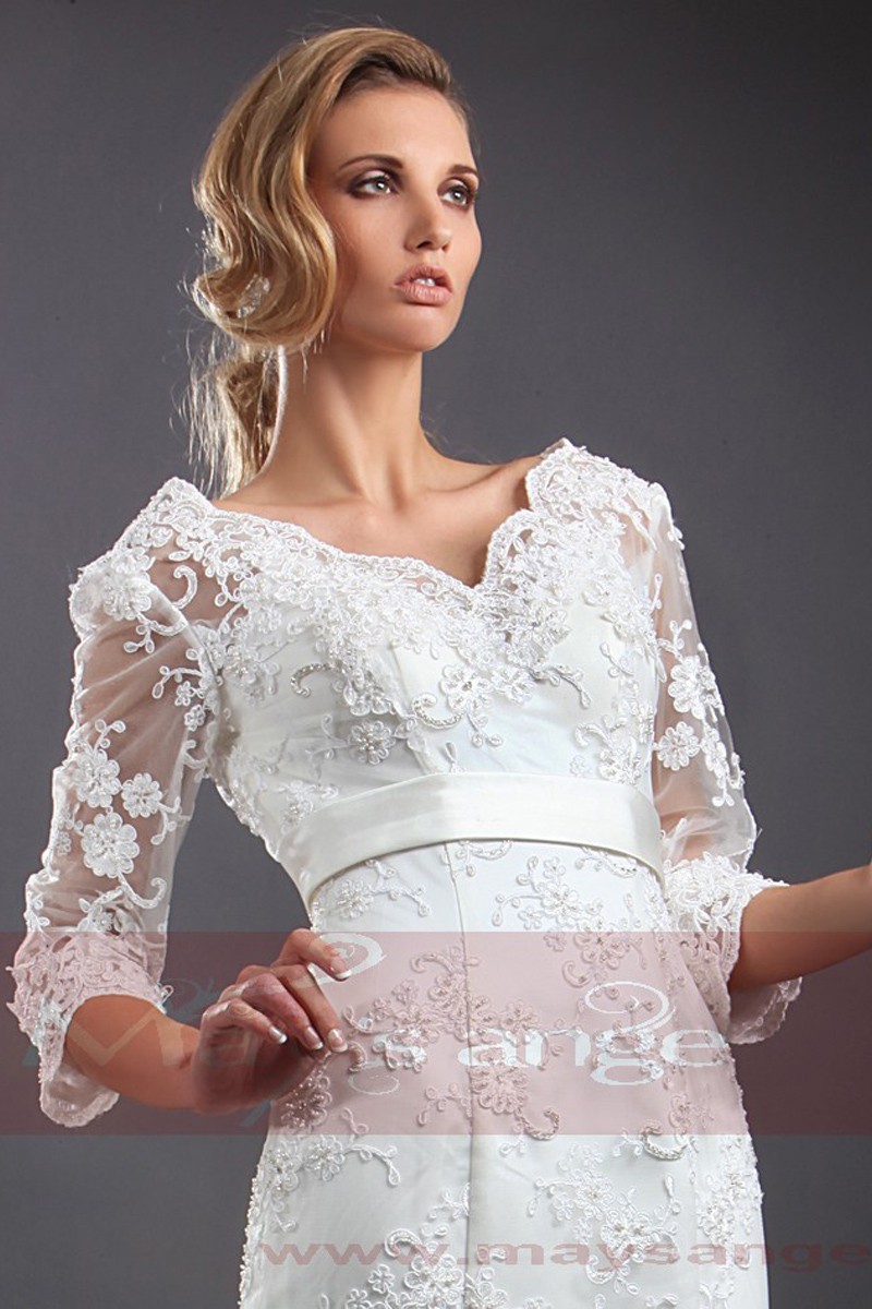 robe de mariée effet broderies - Ref M052 - Robe Pour Mariage
