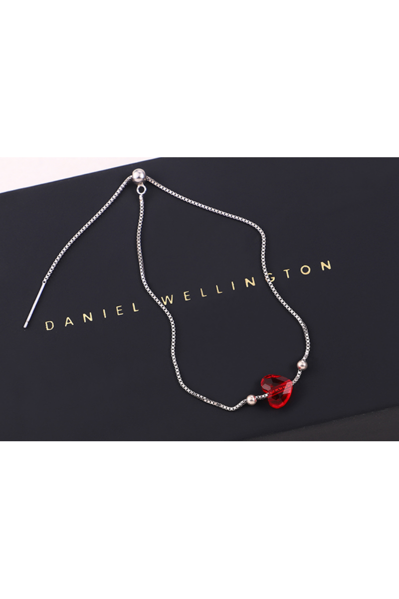 Bracelet coeur rouge en argent bijoux femme pas cher stylé - Ref 30505 ...