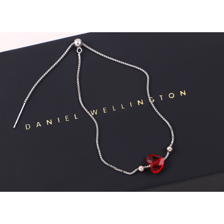 Bracelet coeur rouge en argent bijoux femme pas cher stylé - Ref 30505 ...