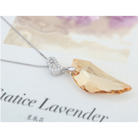 Collier femme pierre de cristal orange en argent sterling - Ref 18592 ...