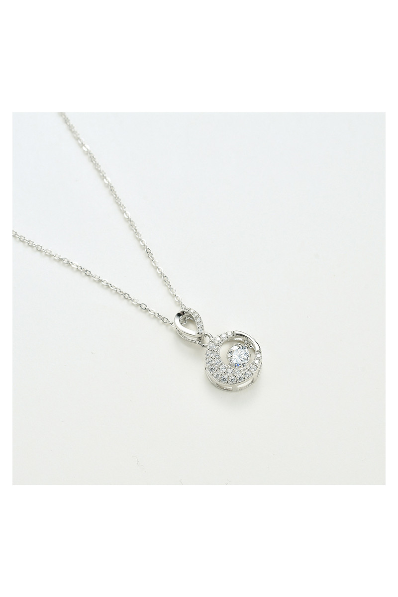 Collier de luxe pour femme en argent avec pendentif en cristal blanc ...