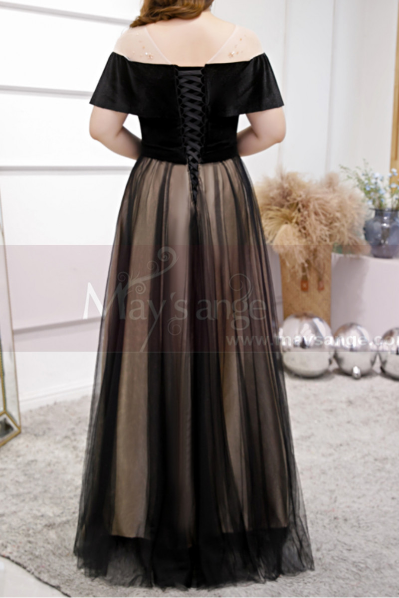 Two-Tone Tulle Skirt Designer Evening Gowns With Lacing Back