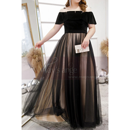 Two-Tone Tulle Skirt Designer Evening Gowns With Lacing Back