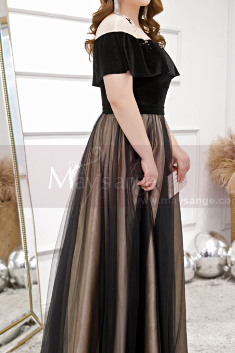 Two-Tone Tulle Skirt Designer Evening Gowns With Lacing Back