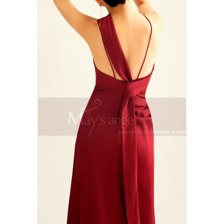 Long Red Split Evening Dress