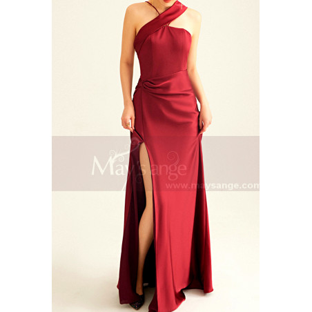 Long Red Split Evening Dress