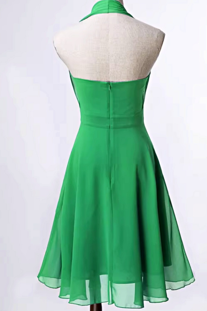 Robe cocktail courte vert pomme chic - Ref C2064 - Robe de cocktail