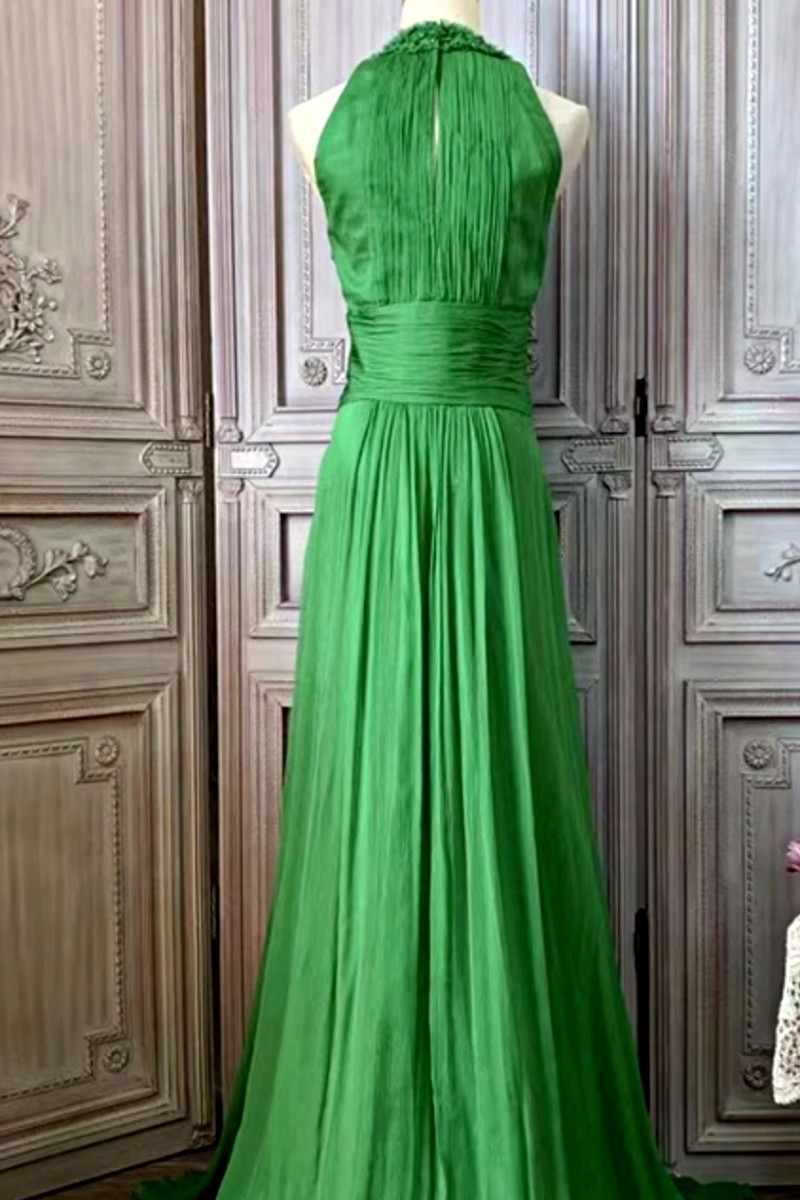 Robe longue verte glamour - Ref L2082 - Robes de soirée