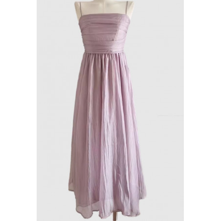 Robe chic longue lilas en mousseline légère - Ref L2085 - Robes de soirée