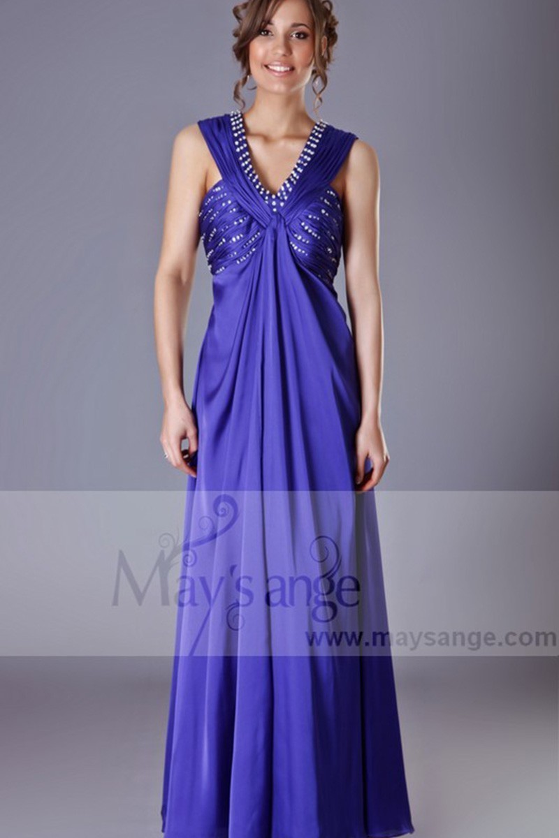 Evening dress Purple in satin with beautiful glitter