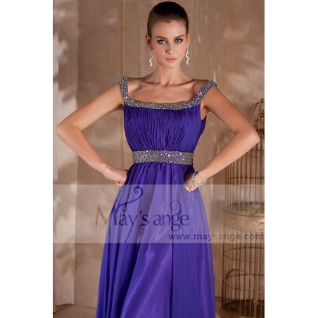 Longue Robe Violette Cap de soirée - Ref L241 - Robes de Gala