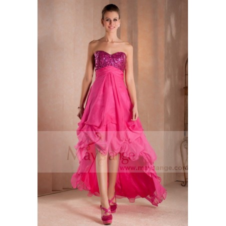 A PRETTY COCKTAIL DRESS FOR WEDDING WITH SEQUINED BODICE AND ASYMETRIC ...