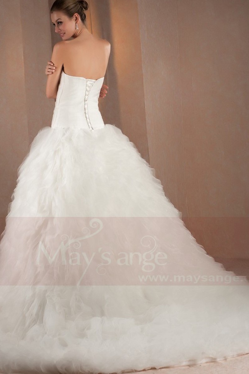 Long train wedding dress Snow M302