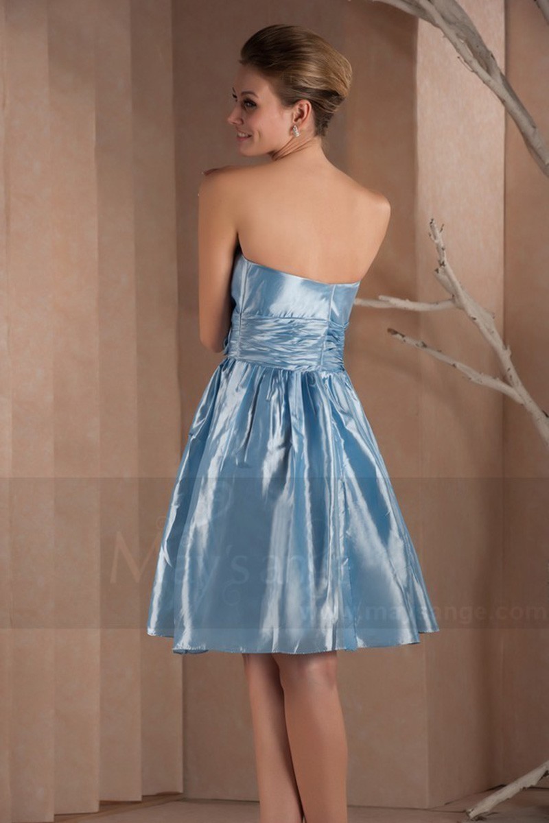 Light Blue Satin Homecoming Dress