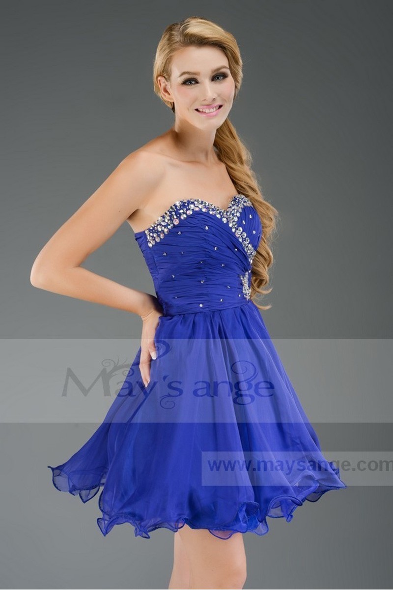 Robe Courte Sexy Pour Demoiselle Dhonneur C468 Bleu Roi Ref C468