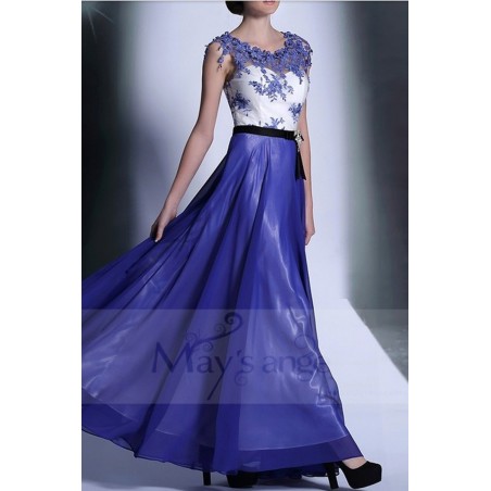 robe longue du soir Gemstone Bleu - Ref L655 - Robes de Gala