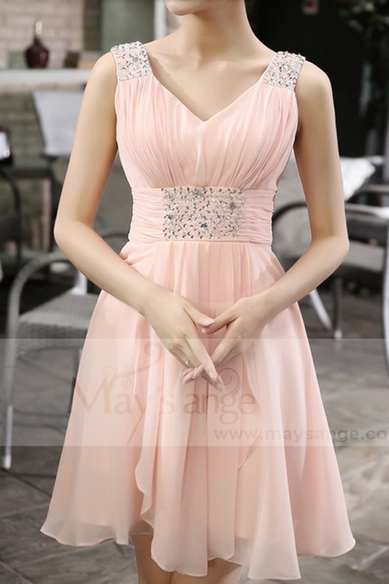 Robe de cocktail classe et féminine rose dragée - Ref C663 - Robes ...