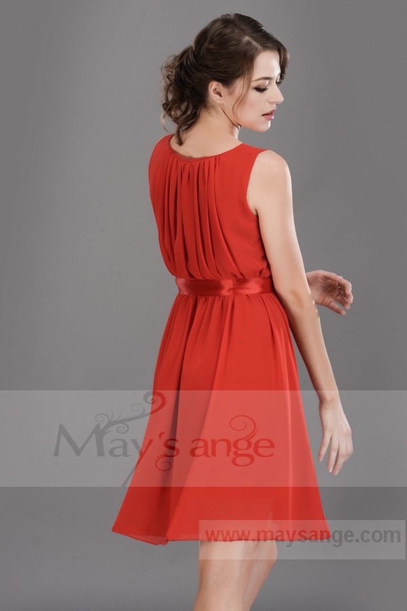 ALISON robe rouge drapeau france ceinture satin - Ref C673 - Robes ...