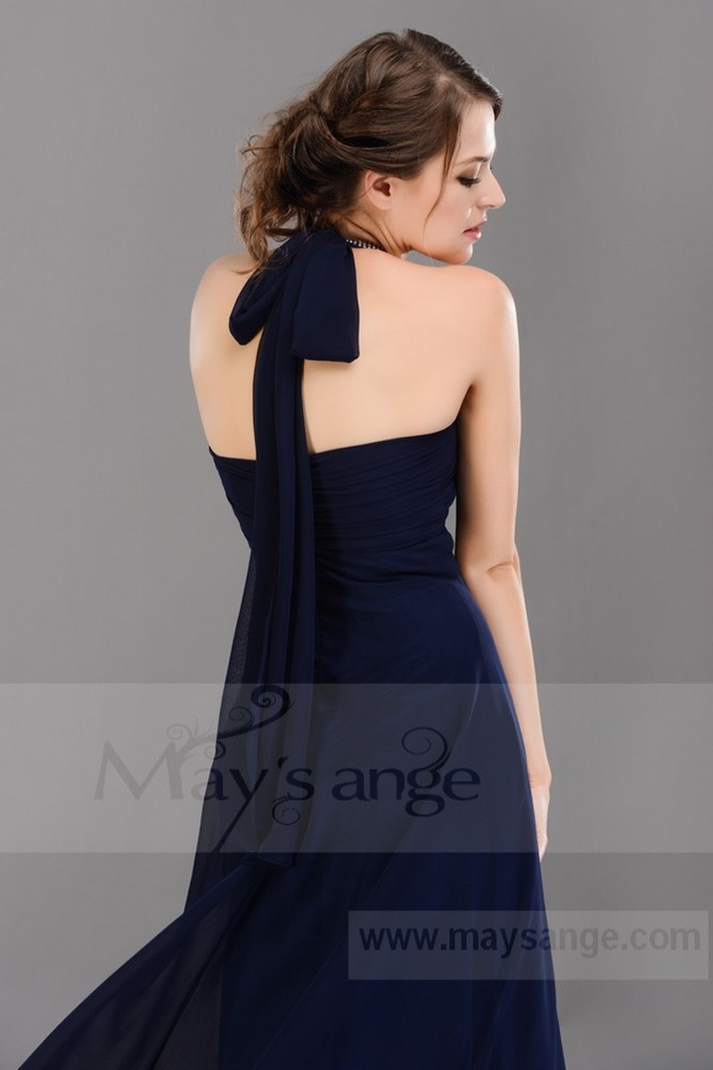 Robe soirée longue bleu marine Intense - Ref L043 - Robes de soirée