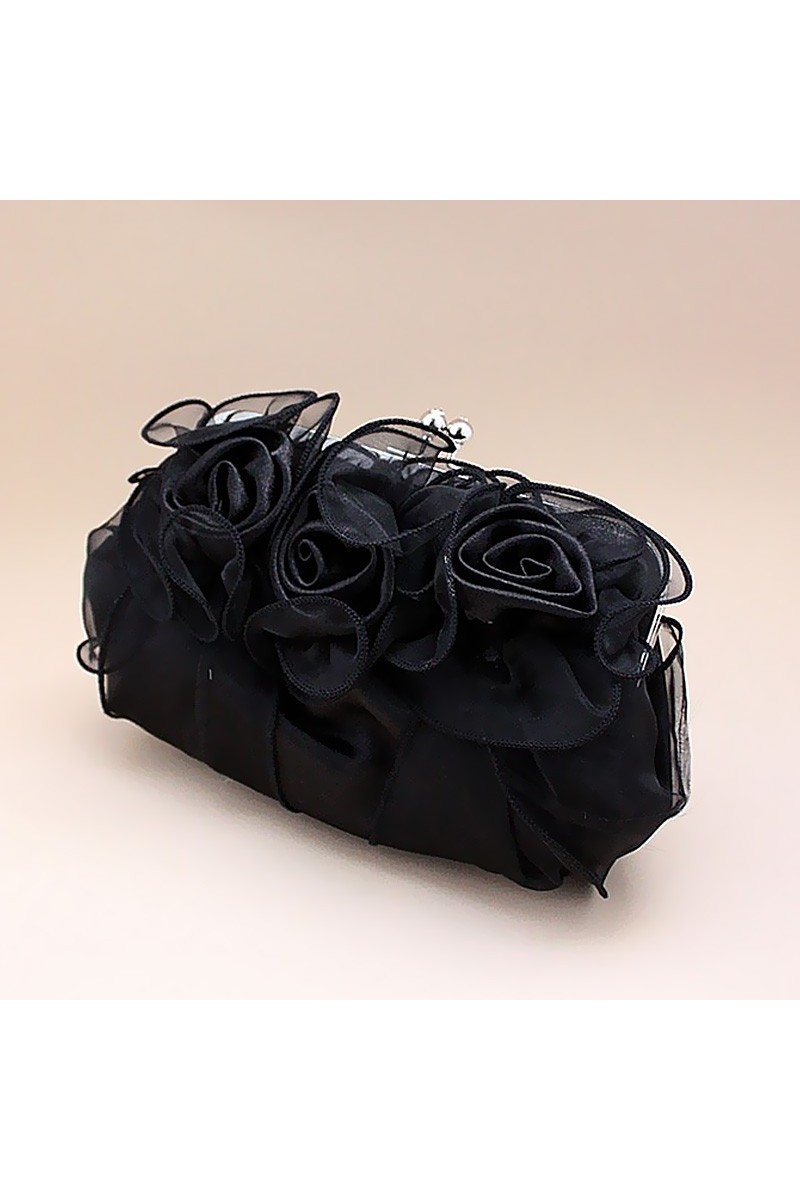 Pretty Flower small black evening bag