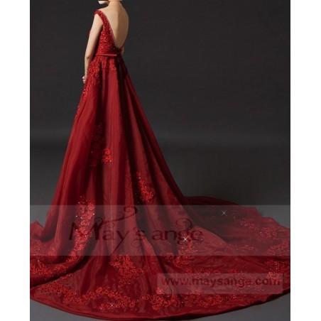 robe de bal rouge bordeaux princesse mariage cérémonie - Ref P073 ...