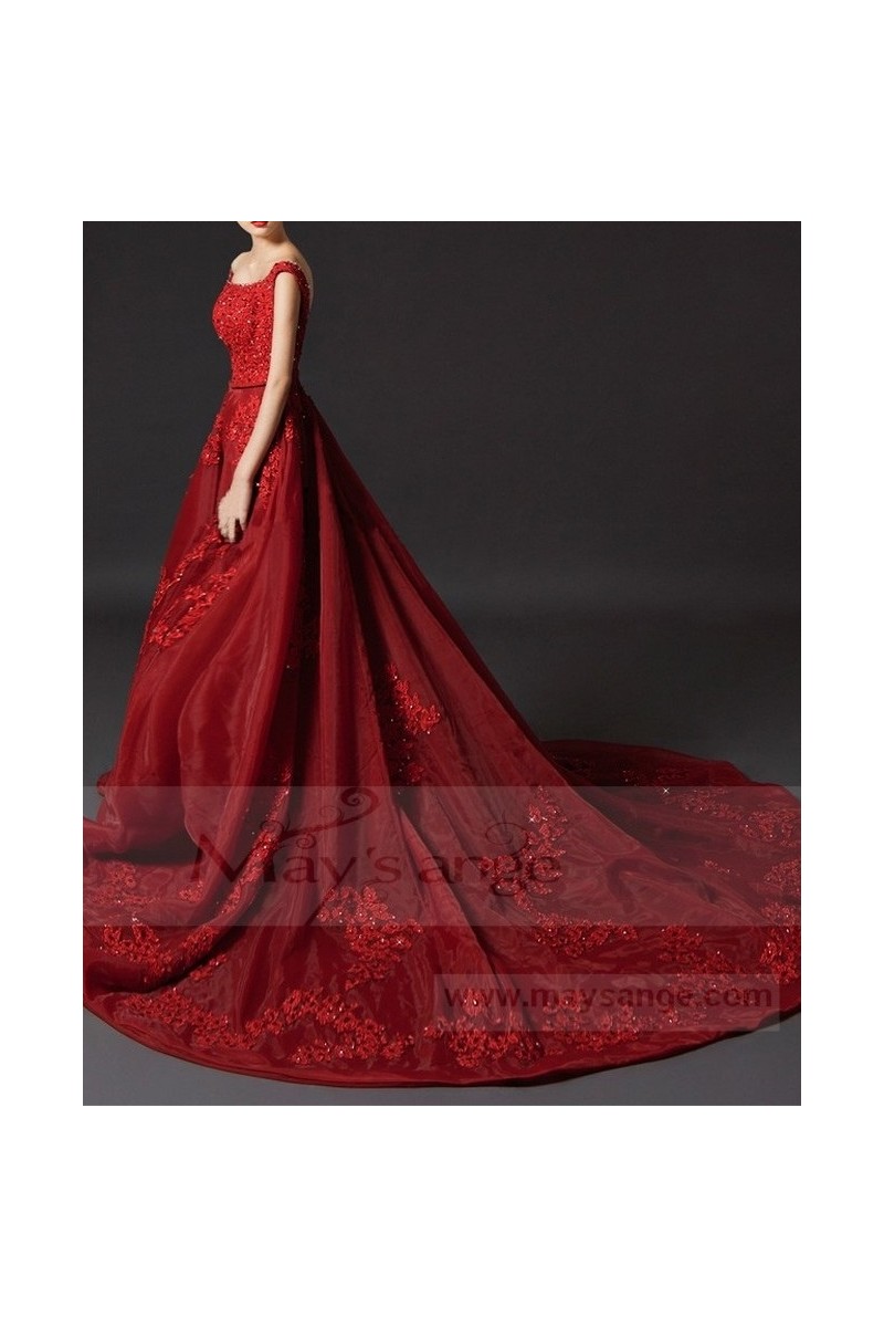 robe de bal rouge bordeaux princesse mariage cérémonie - Ref P073 ...