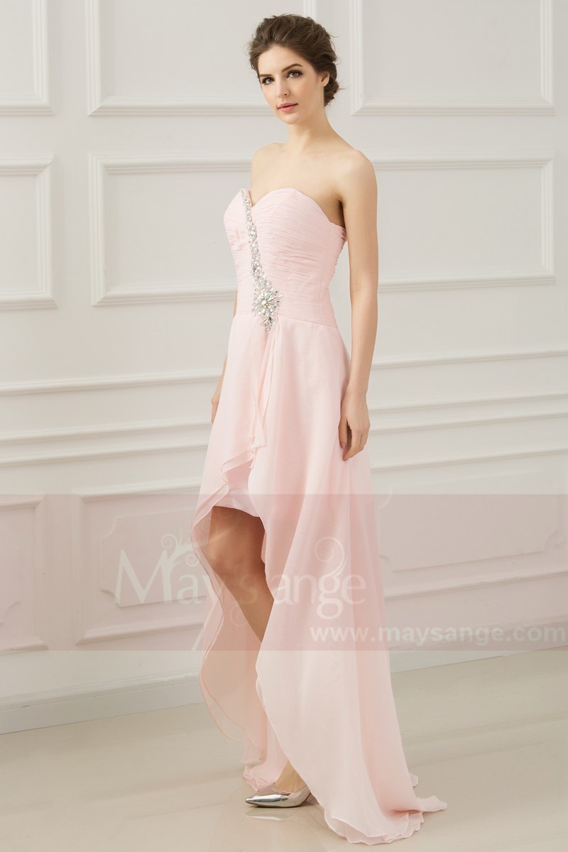 Robe de gala rose asymétrique Cascada - Ref C227 - Robes de Gala