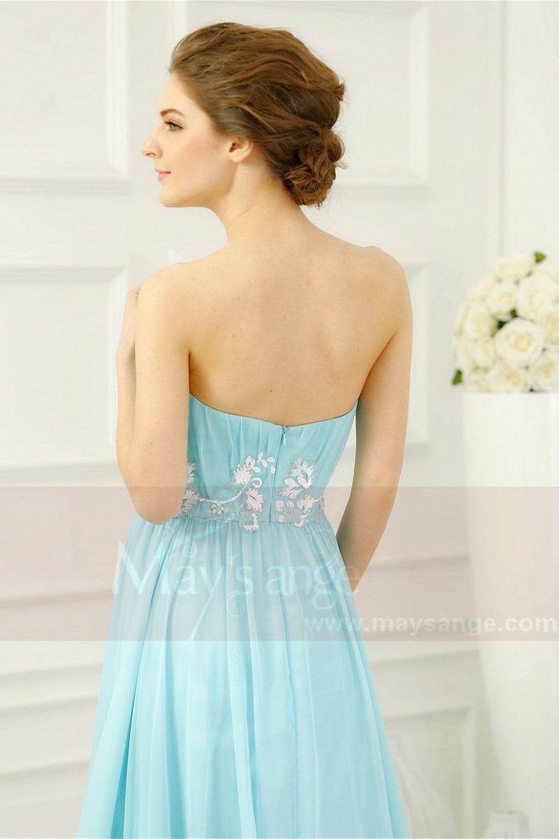 robe bustier longue turquoise élégante - Ref L756 - Robes de Gala