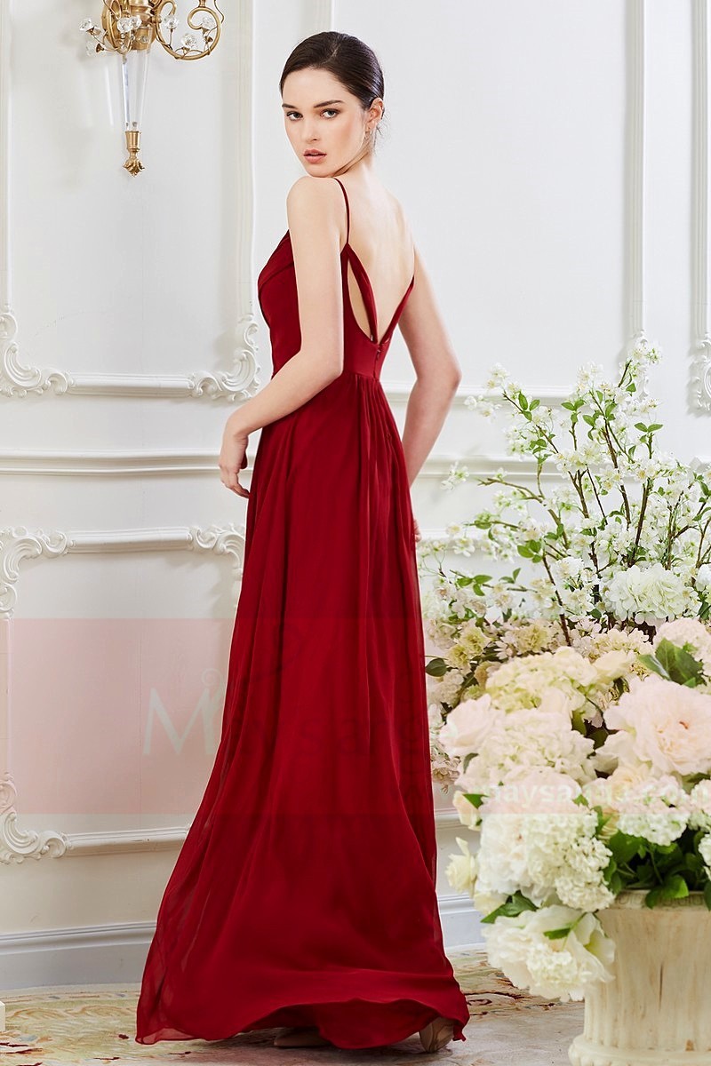 Beautiful Raspberry Formal Evening Gowns With An Open Back