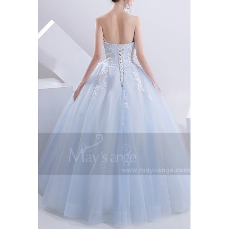 Turquoise Princess Bridal Dress With Ruffle Bodice