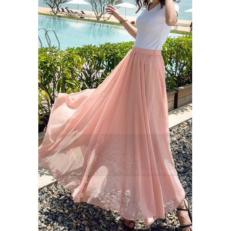 copy of Jupe longue jaune femme fluide mousseline