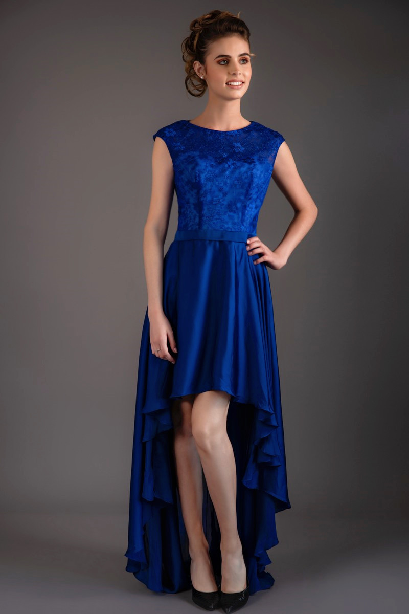 Robe De Soirée Bleu Roi Classe Asymétrique - Ref C953 - Robe de cocktail