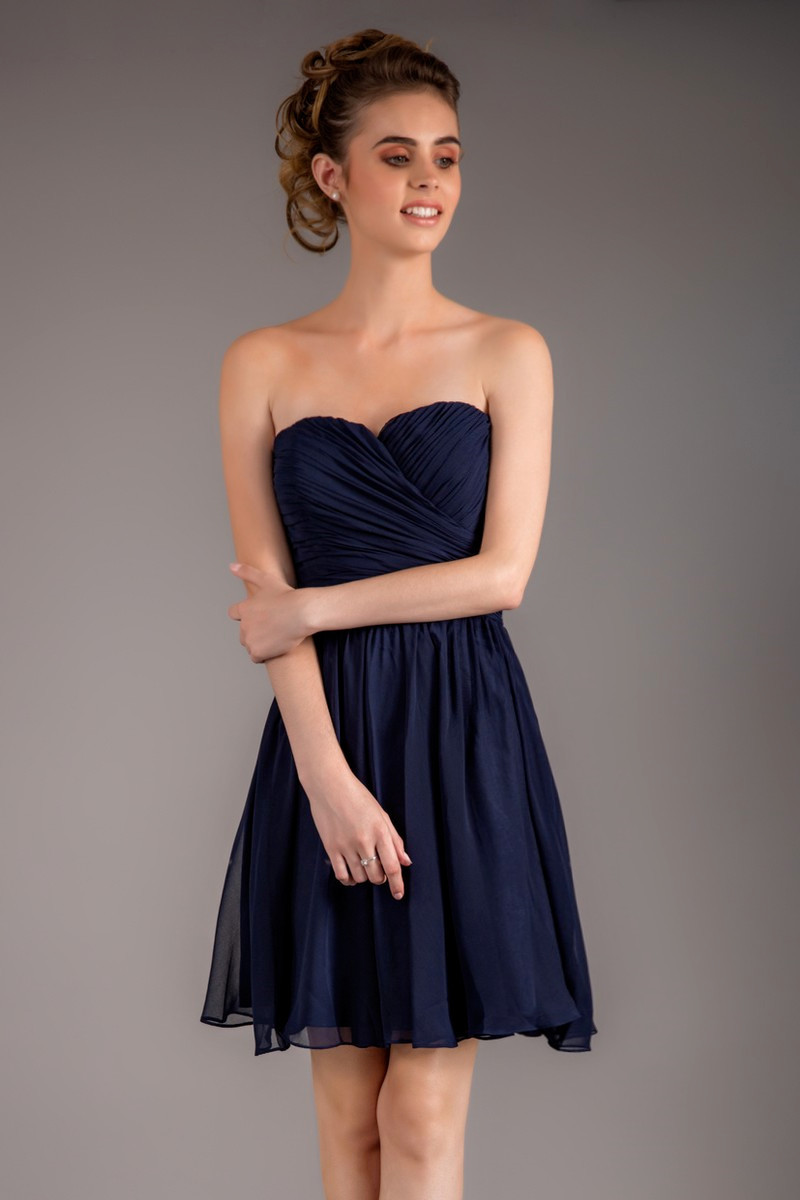Robe Cocktail Courte Bleu Nuit - Ref C565 - Robe de cocktail
